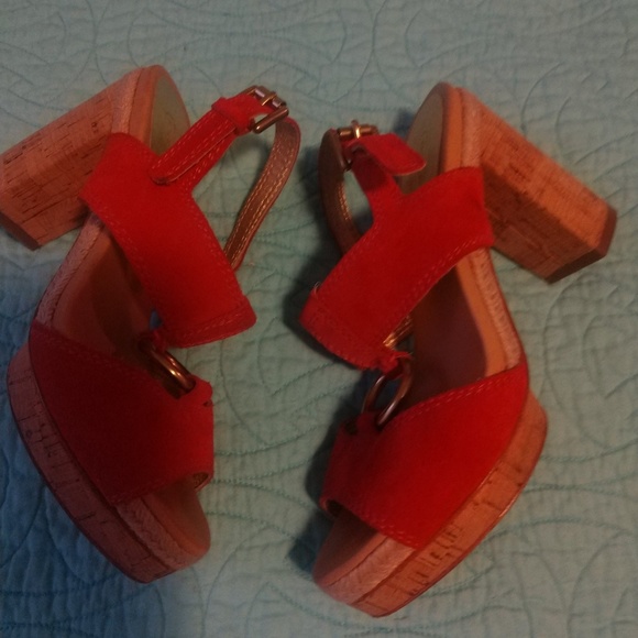 Coach | Shoes | Coach Block Heels Coral Color 55 B | Poshmark